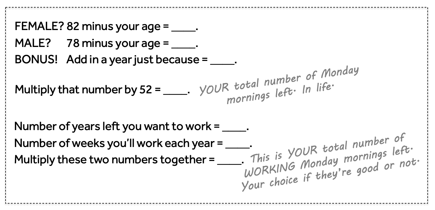 How Many Monday Mornings Do You Have Left? | Four Thousand Mondays